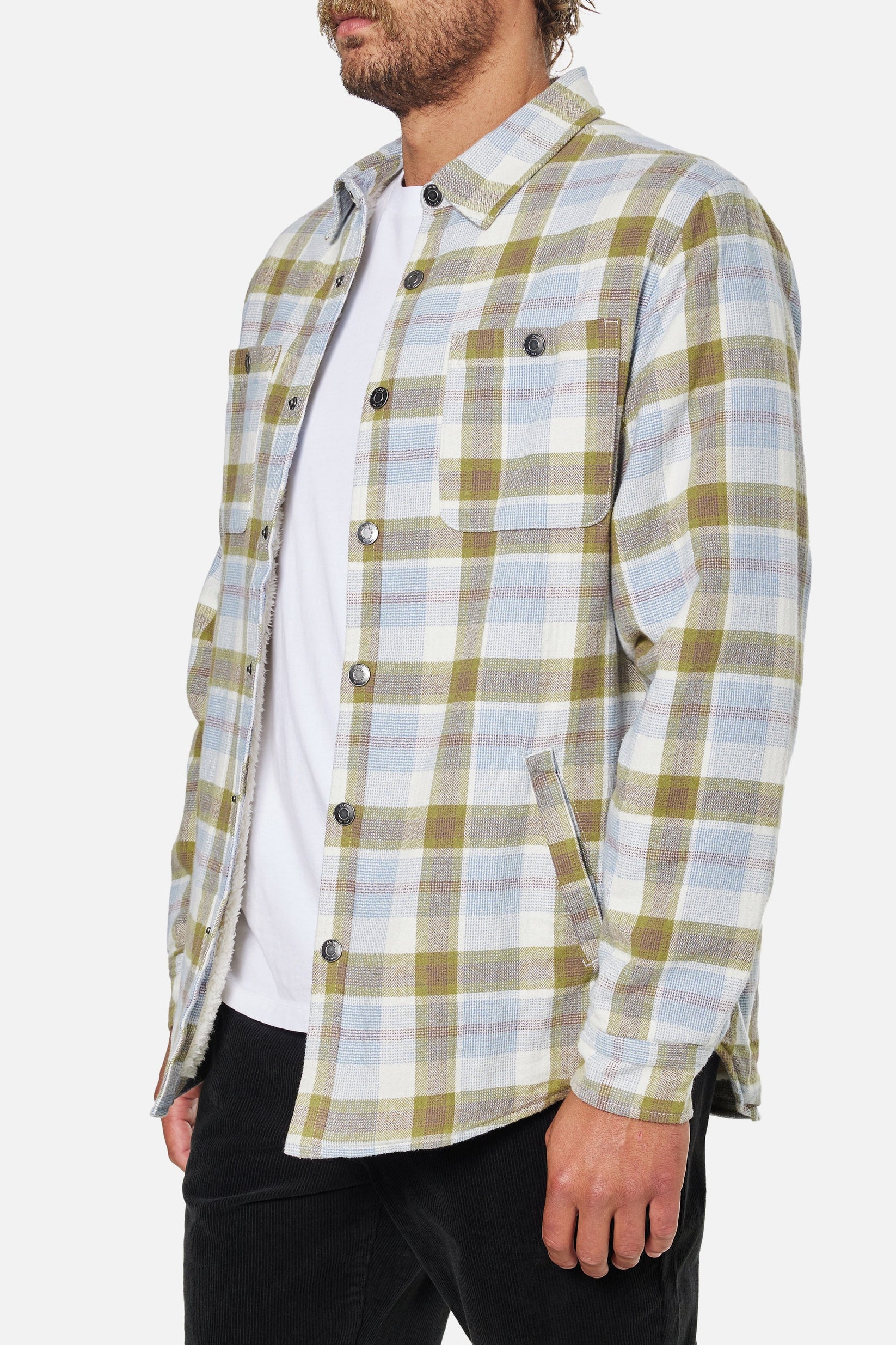 Katin Men's Harold Sherpa Lined Flannel Shirt Jacket – Indi Surf